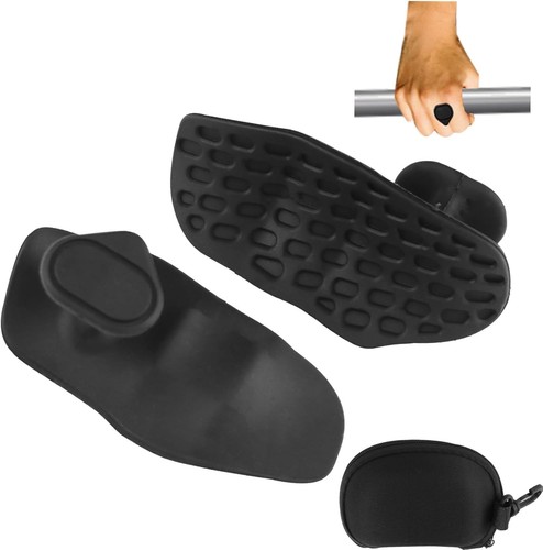 Rubber Fingerless Gym Grips for Women Men: Workout Weight Lifting Black ...