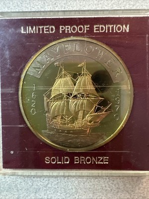 1970 Mayflower 350th Anniversary (45mm) Solid Bronze Proof Medal in ...