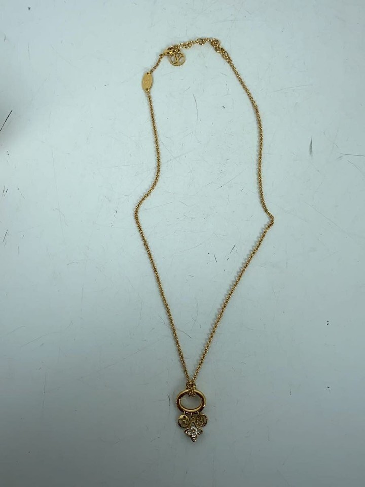 LOUIS VUITTON COLLIE MY BLOOMING STRASS FLOWER GOLD MENS M00592 ...