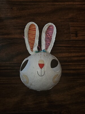 Plush Rabbit Head Easter Wall Decor | eBay
