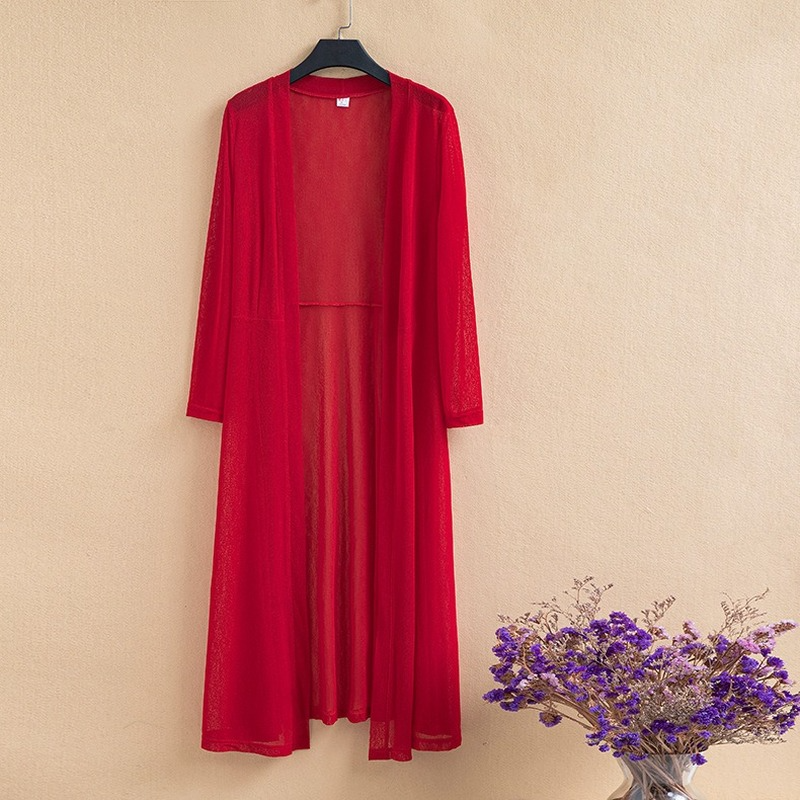 Women Mesh Cardigan Long Kimono Sheer Tops Open Front Shawl Jacket ...
