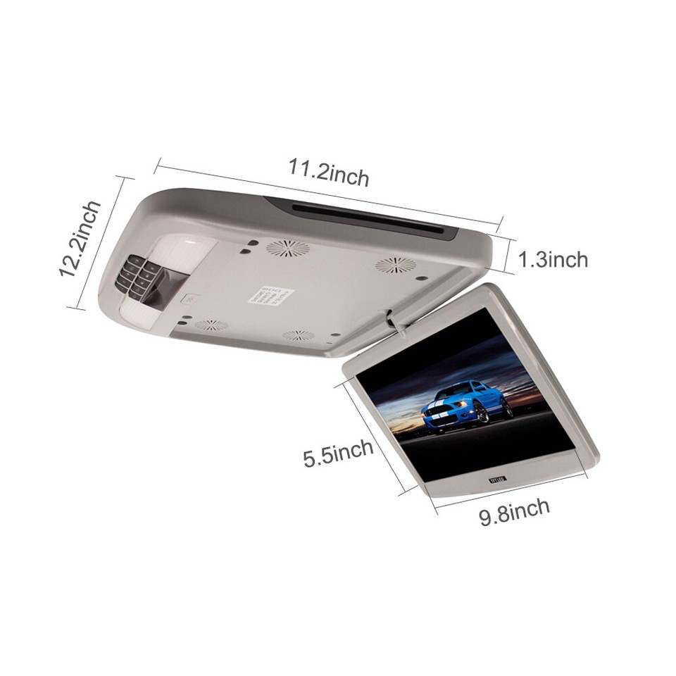 US 12in Flip Down TFT LCD Car Overhead Monitor Car Roof Screen DVD MP5 ...