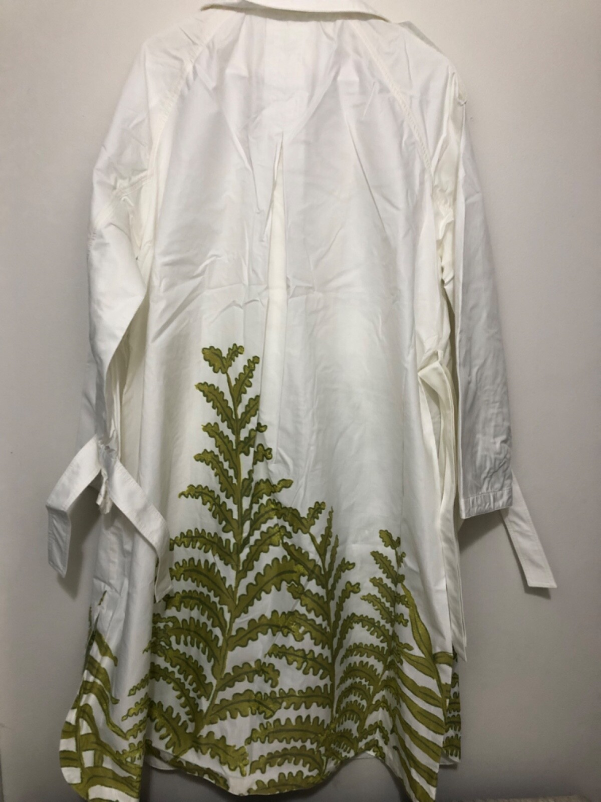 Anthropologie Coat Womens Medium Oversized White Green Jacket Ladies ...