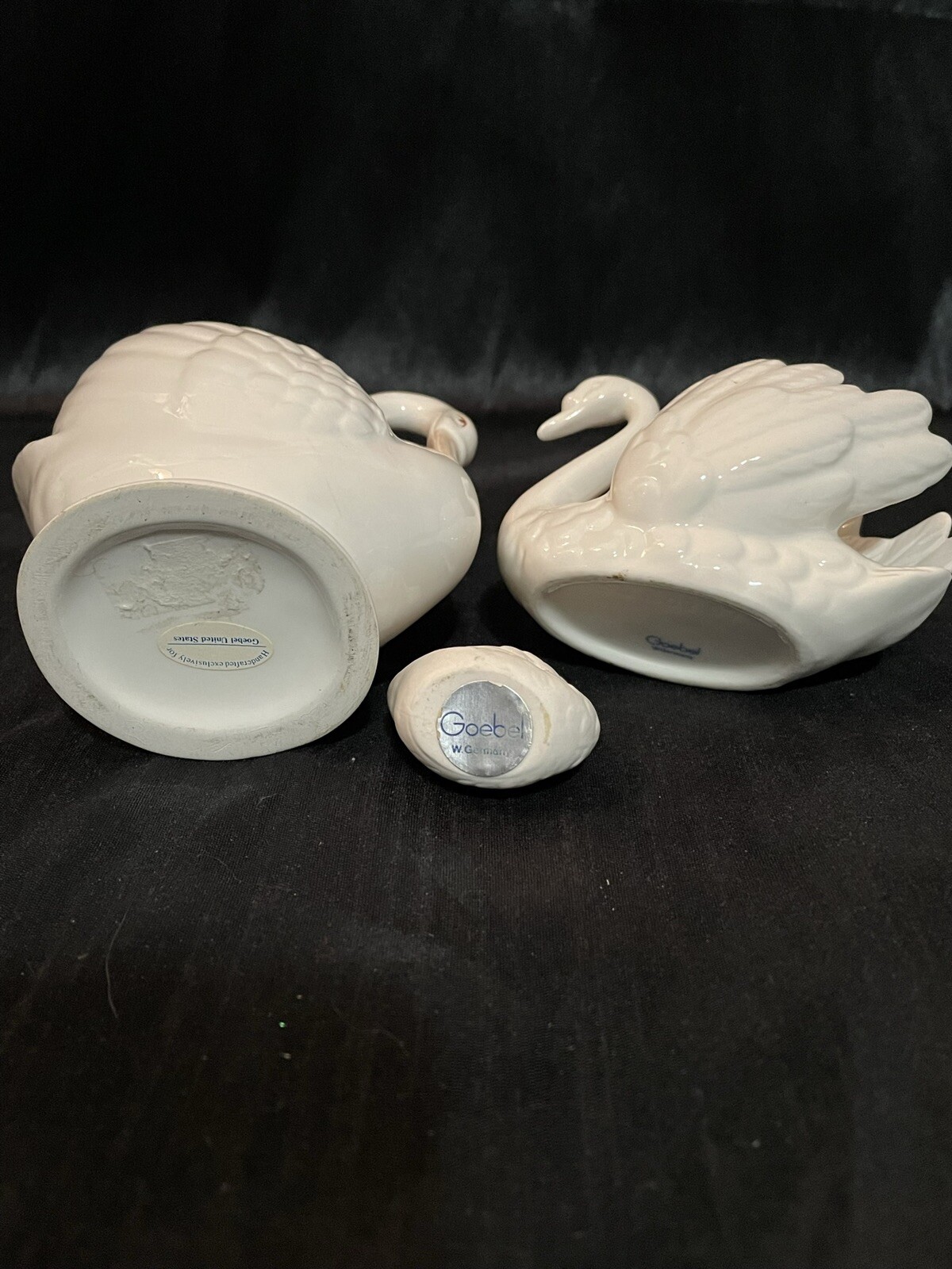 Vintage Goebel Porcelain Swans (set of 3) 4”, 3 1/2” and 1 1/2” | eBay