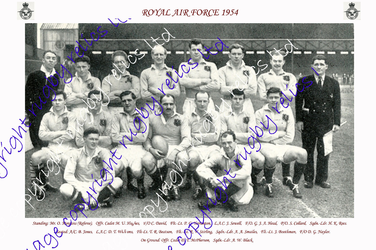 ROYAL AIR FORCE RUGBY RAF TEAM PHOTOGRAPHS 1948 - 1963 - 12" x 8" (30cm ...
