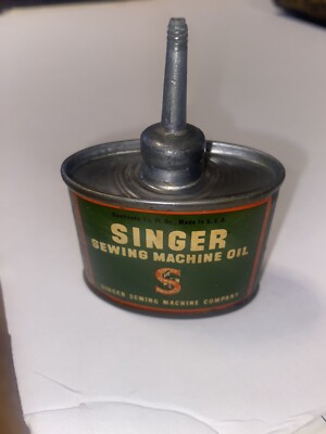 Vintage Singer Sewing Machine Oil Can (1 1/3 fl oz) With Lead Spout 3 ...