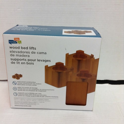 4 POTTERY BARN TEEN Honey Can Do Wood BED 3.5" RISERS Storage Space ...