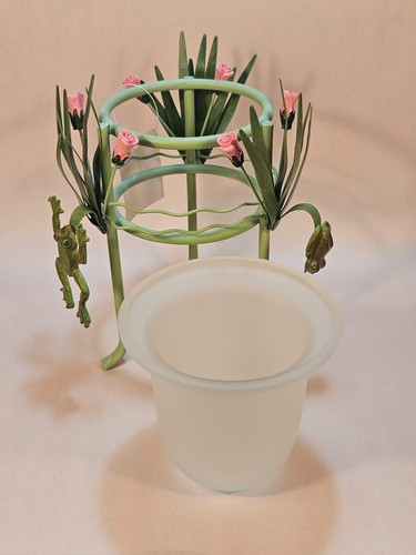 NWB Simson Giftware Metal Tulips Candle Holder with Frosted Glass Cup 7 ...
