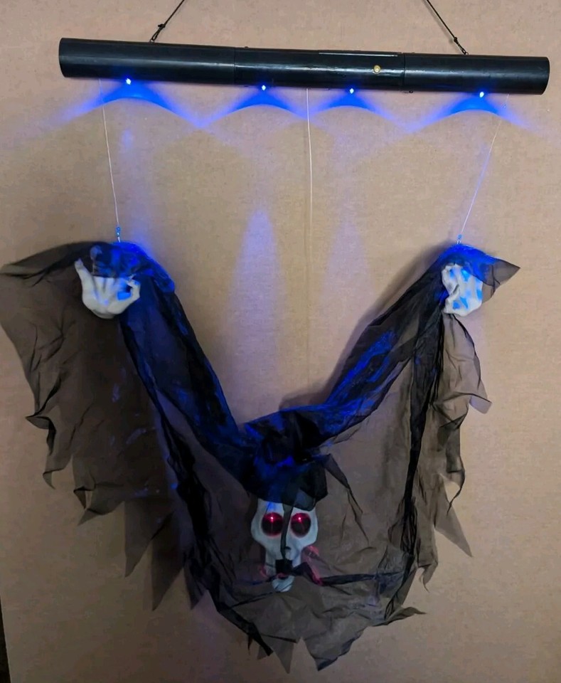 Floating Grim Reaper Ghost Scream Face Halloween 2005 Gemmy Animated ...