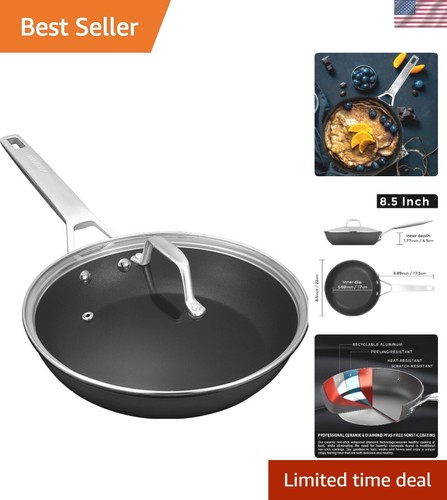 Elegant 8.5-Inch Induction Egg Pan with Lid – Dishwasher Safe & Easy to ...