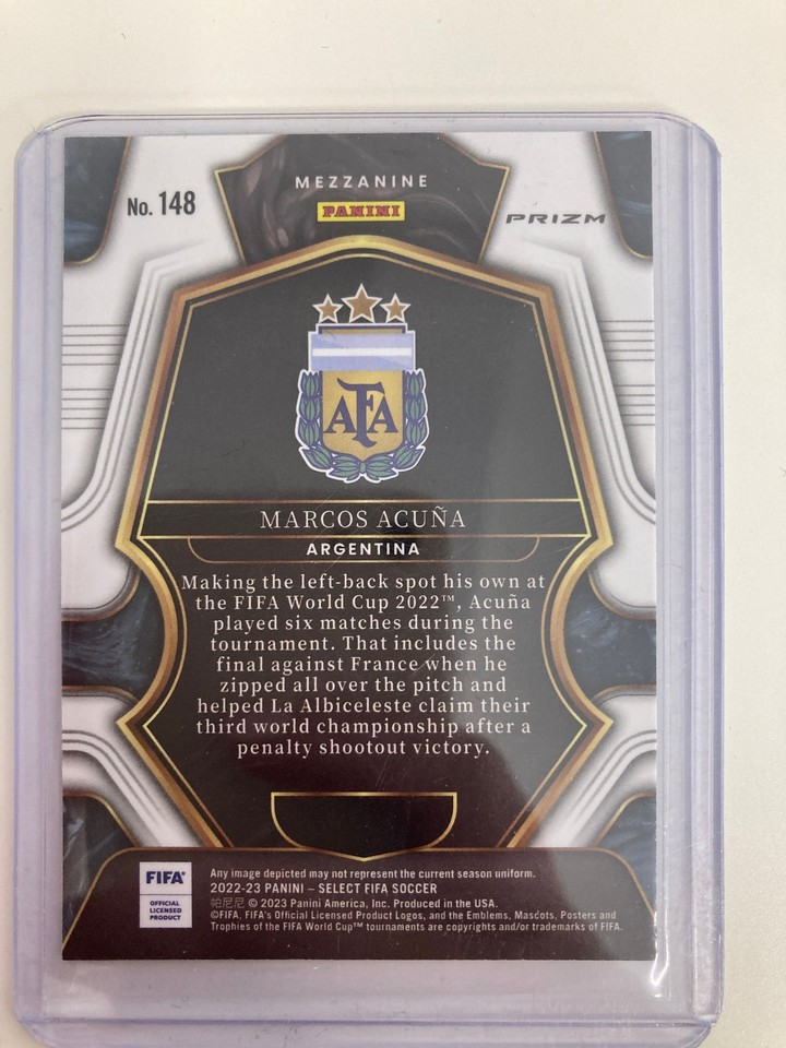 PANINI FIFA SELECT SOCCER 2022-23 MARCOS ACUNA ARGENTINA RED WAVE ...