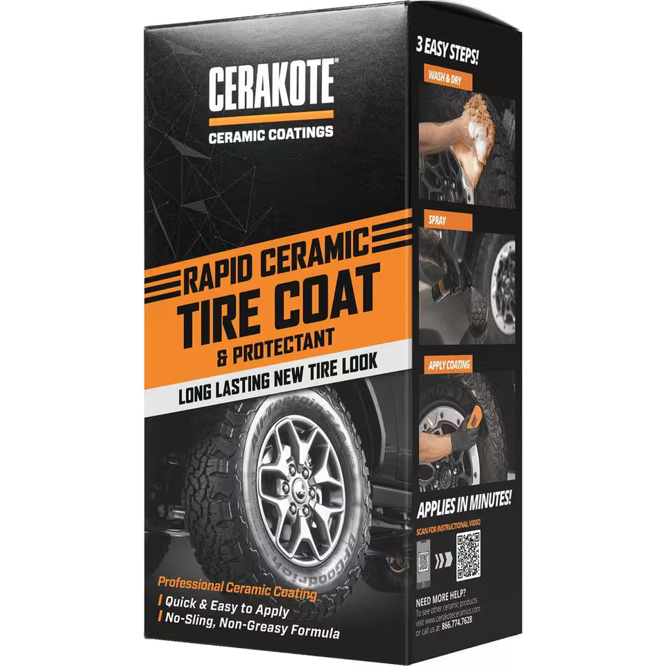CERAKOTE 8 oz Rapid Ceramic Tire Coat Tire Shine Black Finish ...
