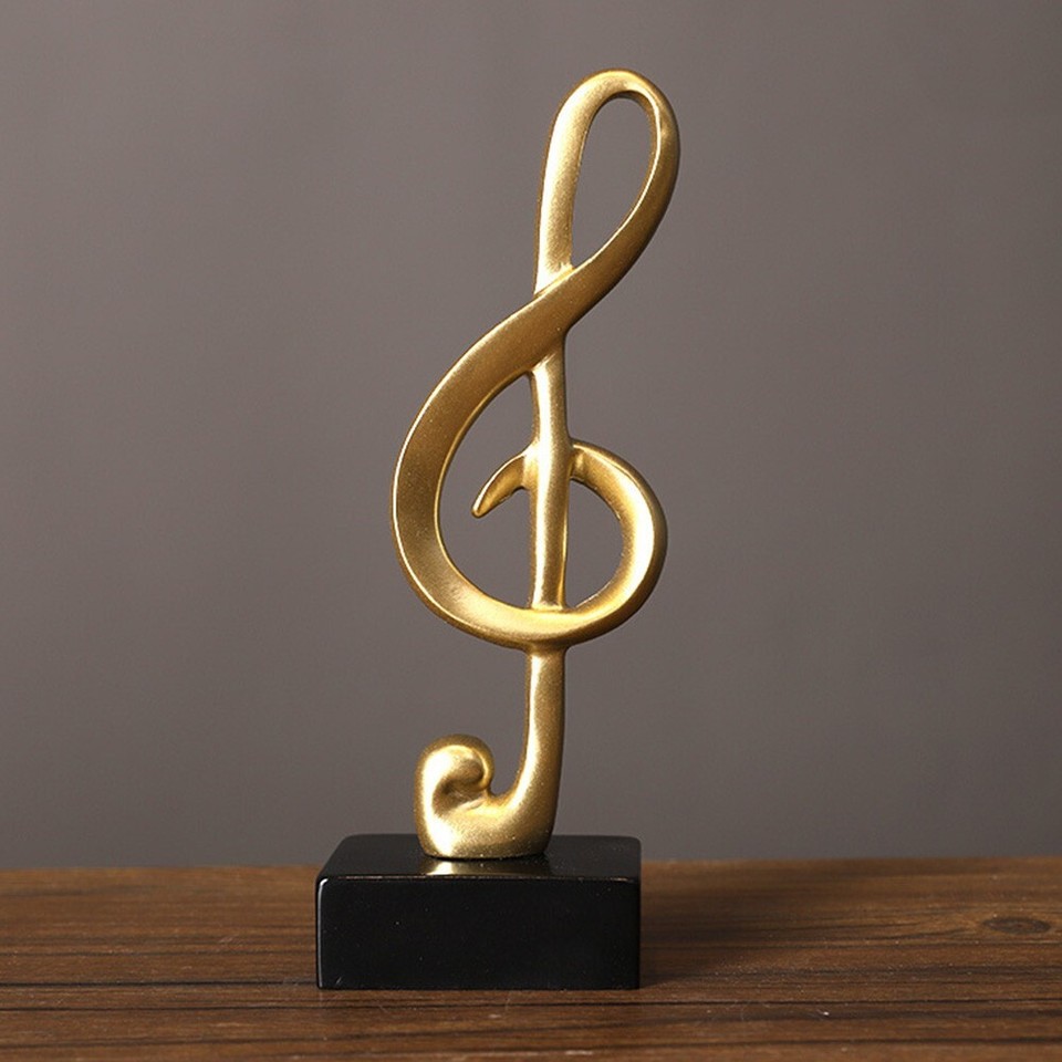 1Pcs Music Note Music Channel Decor Statue Gold Musical Piano Sculpture ...