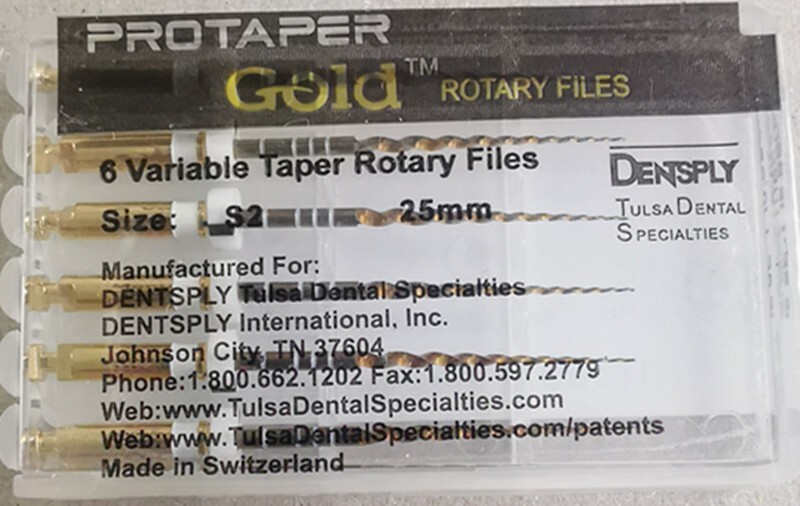 Protaper Gold Rotary Files 25mm S2 Dentsply Tulsa Assorted Endodontics ...