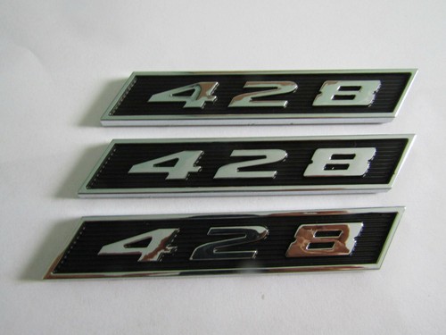 428 ENGINE SIZE HOOD SCOOP FENDER BODY EMBLEMS 3PC FITS PONTIAC ...