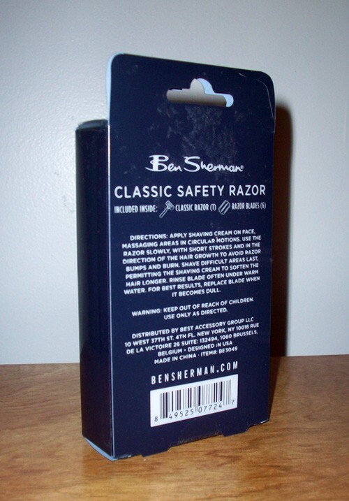 NEW BEN SHERMAN Traditional Safety Razor with 6 Replacement Blades ...