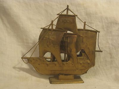 vintage metal ship Santa Maria decor display ornate nautical | eBay