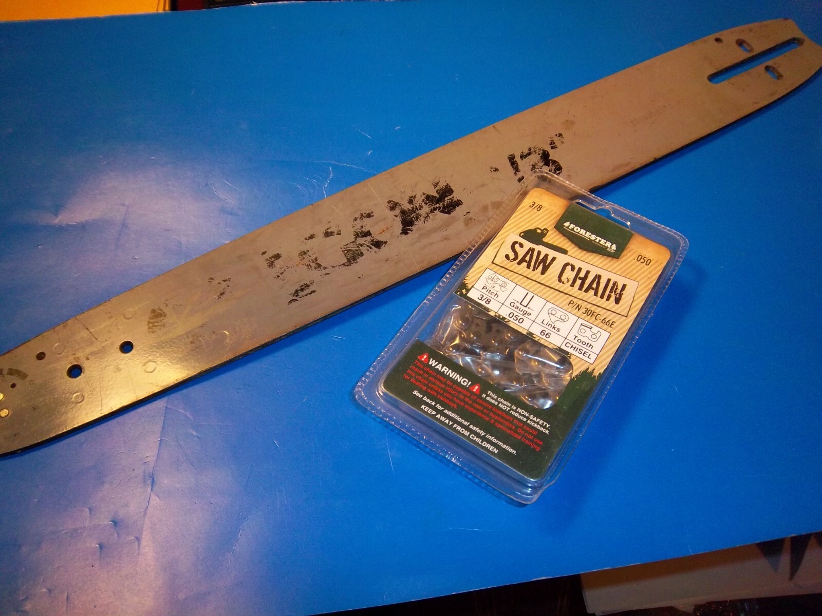 USED 18" OREGON BAR CHAIN FITS ECHO POULAN CHAINSAW 3/8 050 180PXDD176 ...