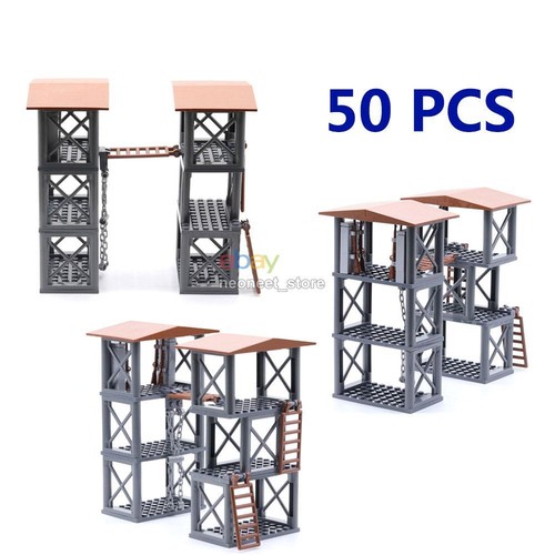 MOC Military WWII Army Fortress Baseplate Building Blocks Bricks ...