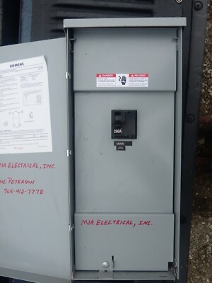 SIEMENS 200 AMP MAIN CIRCUIT BREAKER ENCLOSURE 3R OUTDOOR W0202MB1200CU ...