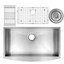 AKDY KS0063 33 in. Farmhouse Single Bowl Apron Mount Kitchen Sink for ...