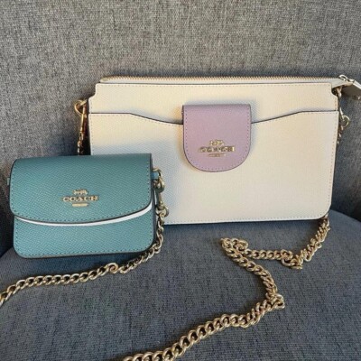 NWT - COACH Poppy Crossbody With Card Case In Colorblock C3608 GOLD ...