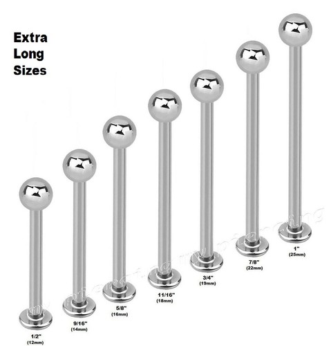 2pcs. 316L Surgical Steel Ball Top Extra Long Labret Cheek Piercing | eBay