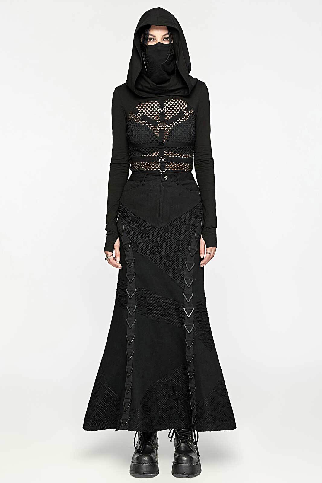 PUNK RAVE Gothic Rock Lang Schwarz Ausgestellt Triangle Flare Rock ...