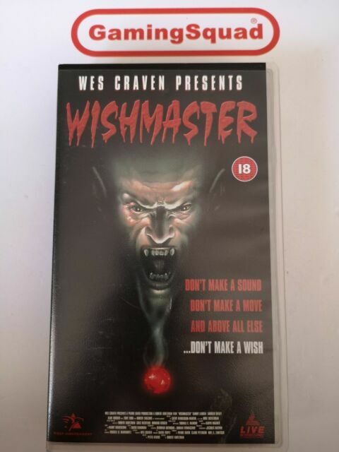 Wes Craven Presents Wishmaster VHS Horror Tony Todd Kane Hodder Robert ...