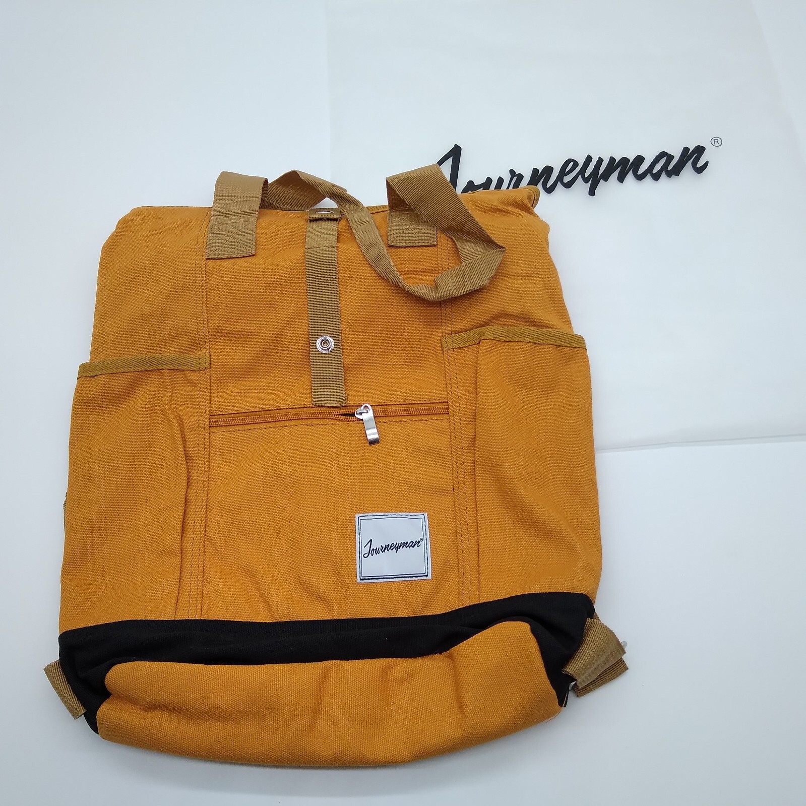 The Journeyman Gold/Yellow Canvas Backpack Rucksack Bookbag Schoolbag ...