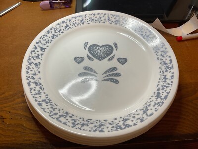 Corning Corelle BLUE HEARTS Pattern 10¼" Dinner Plates. Lot of 6 | eBay