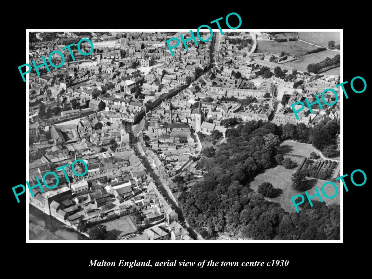 OLD 6 X 4 HISTORIC PHOTO OF MALTON ENGLAND AERIAL VIEW OF THE TOWN ...