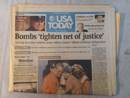 Oct 9, 2001 - USA TODAY- 9/11 -NEWSPAPER Complete | eBay