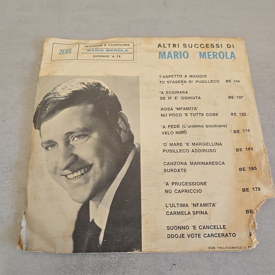 Mario Merola Femmene and Tammorre Depends on You 45 Italy 1966 | eBay