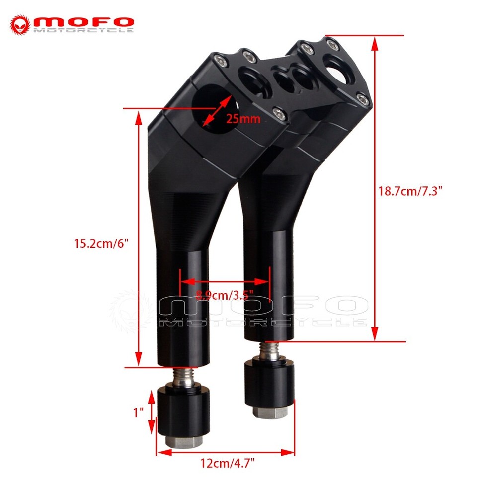 1" Pullback Style Modular Handlebar Risers Kit For Harley Dyna Softail ...