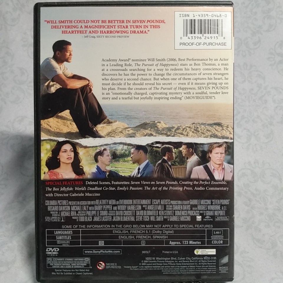 Seven Pounds - DVD SWB Combined Shipping | eBay