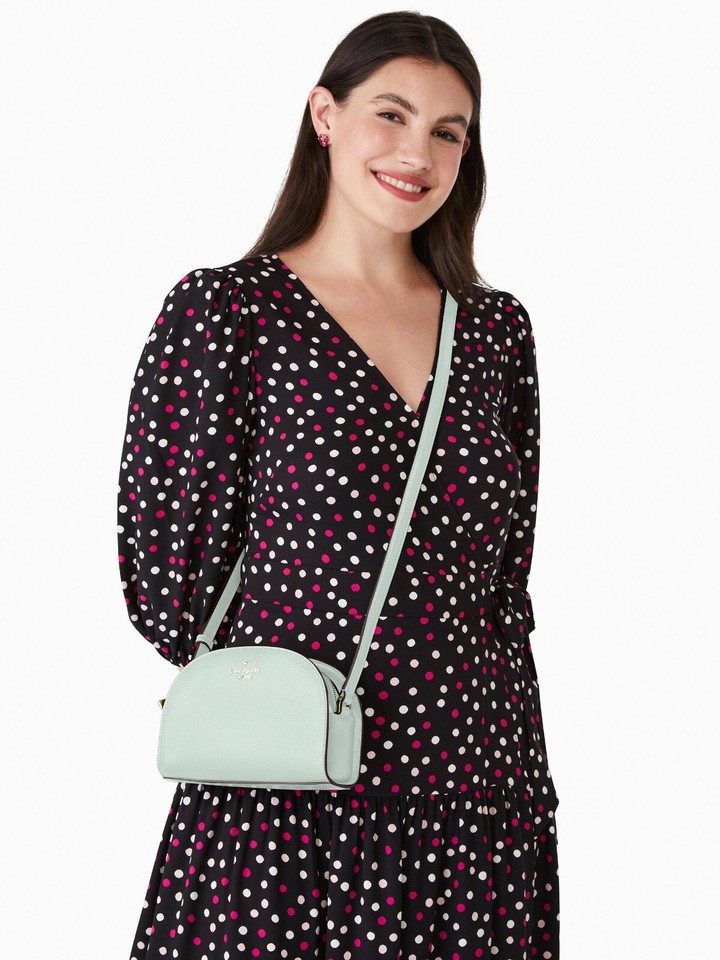 Kate Spade Perry Light Gray Saffiano Leather Dome Crossbody K8697 NWT ...