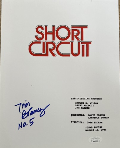 Short Circuit Script Signed Photo Tim Blaney Johnny 5 With INSC Need ...