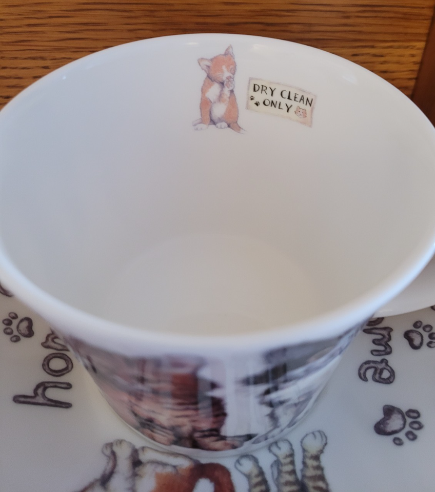 Roy Kirkham Animal Fashions Cats at Home-Cup & Saucer Set Bone China ...