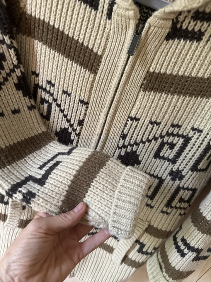 Pendleton Westerly Big Lebowski Cowichan Zip Wool Sweater Cardigan Sz ...