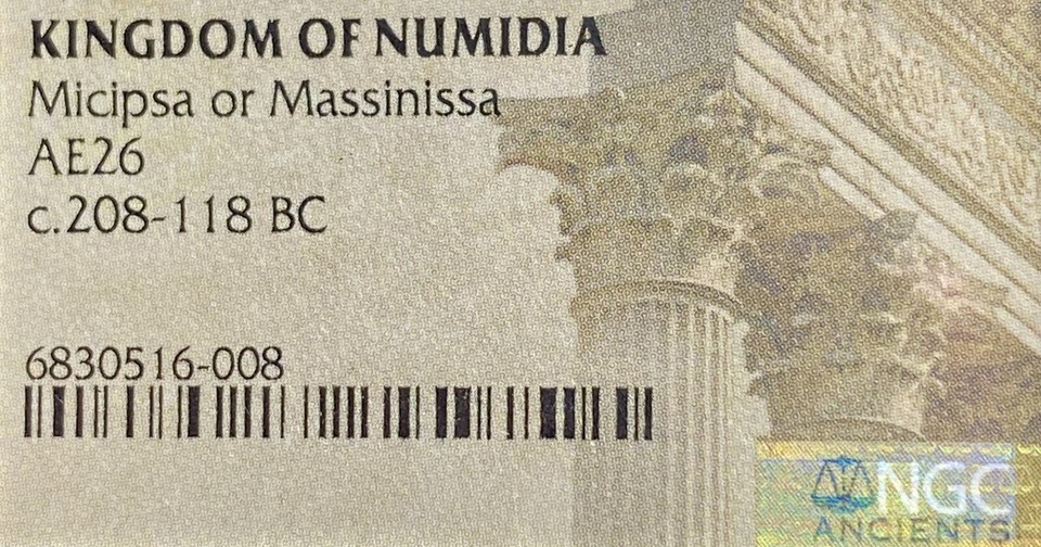 Numidian Empire Coin 208BC-118BC Punic War Carthage Era NGC Ancient ...