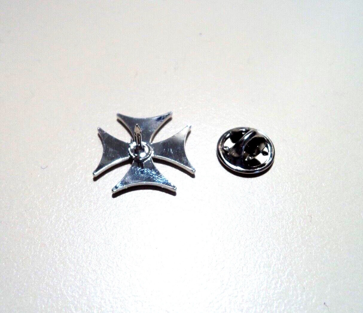 1x Black Maltese Cross Enamel Silver Metal Pin Badge Lapel Souvenir ...