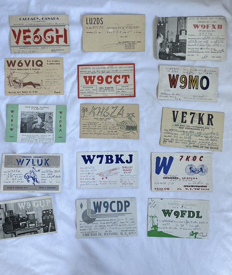 Vintage Ham Radio Cards QSL Lot 95+ Cards USA and Worldwide Stamps | eBay