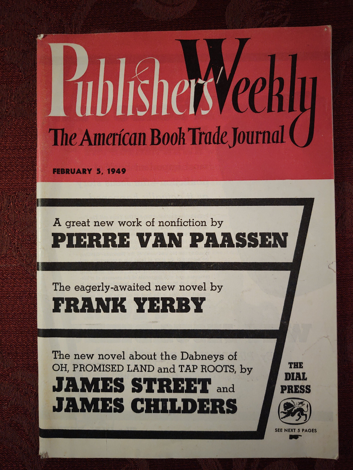 PUBLISHERs WEEKLY Book Trade February 5 1949 Pierre Van Paassen Frank ...