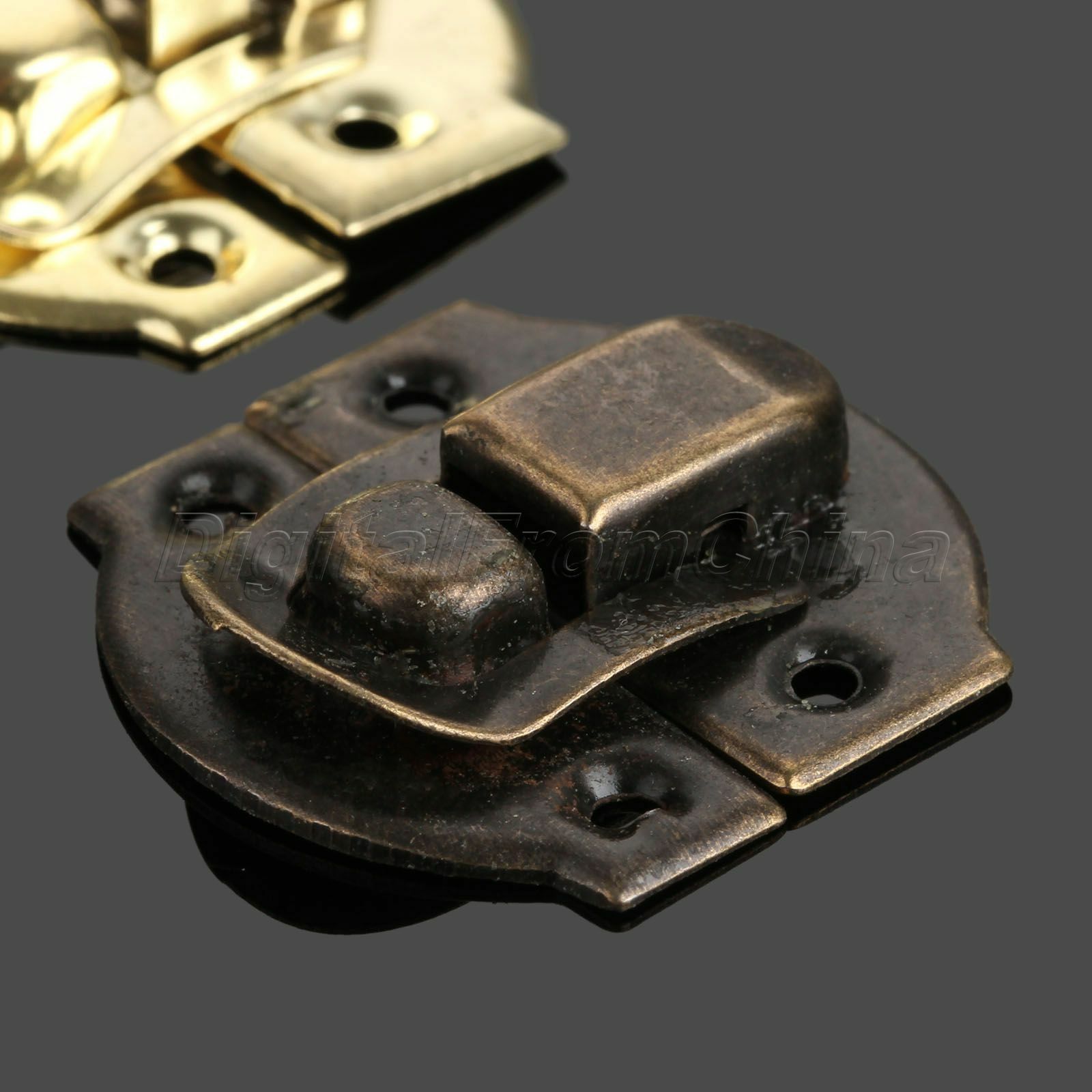 10-50pcs 27*29mm Antique Bronze Gold Mini Lock Buckle Box Case Chest ...