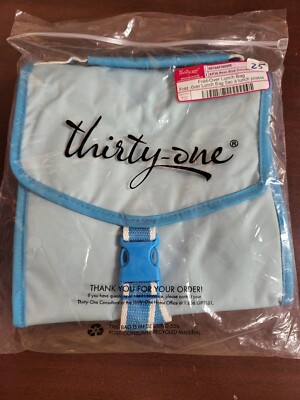 Thirty-one Fold Over Lunch Bag Neon Blue Colorblock 9’’H x 8.5’’ L x 4 ...