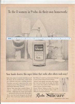 1960 Revlon SILICARE LOTION Magazine AD~For The 8 of 9 WOMEN Who Do ...