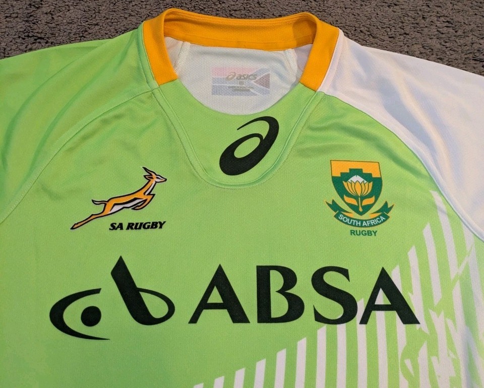 Asics 2014/15 South Africa Rugby Union Team Springboks Green Jersey Men ...