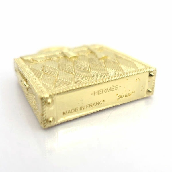 HERMES Curiosite Bag Charm Gold Metallic Used | eBay Australia