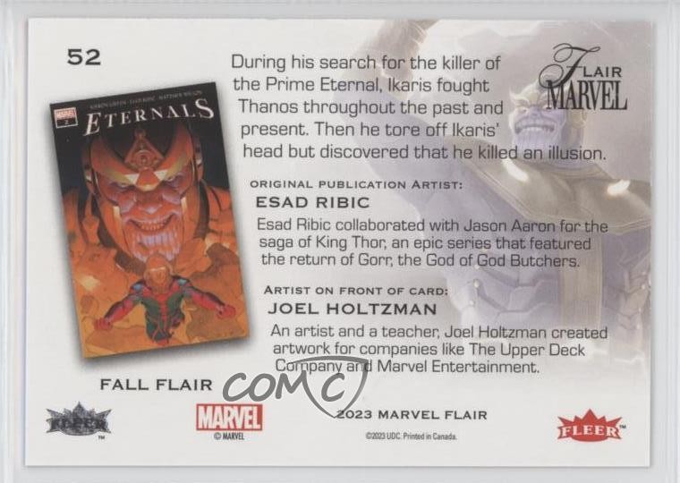 2023 Flair Marvel Fall 164/299 Thanos Joel Holtzman #52 ru2 | eBay
